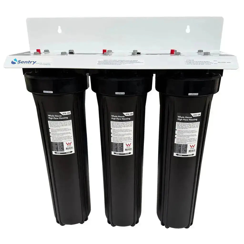 Whole House Mains Water Chemical Filter Big Blue Sediment + Chlorine ...